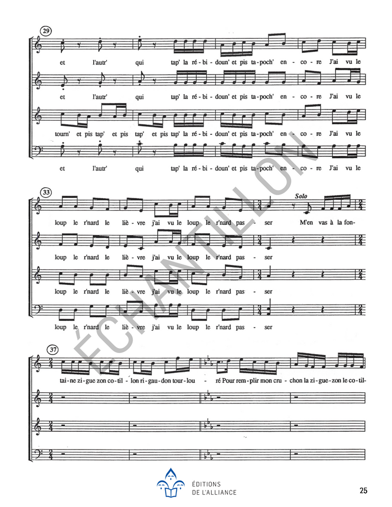 Vive la Canadienne (suite folklorique) - SATB + accompagnement instrum ...