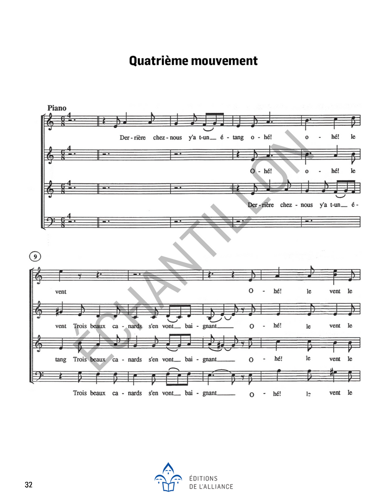 Vive la Canadienne (suite folklorique) - SATB + accompagnement instrum ...