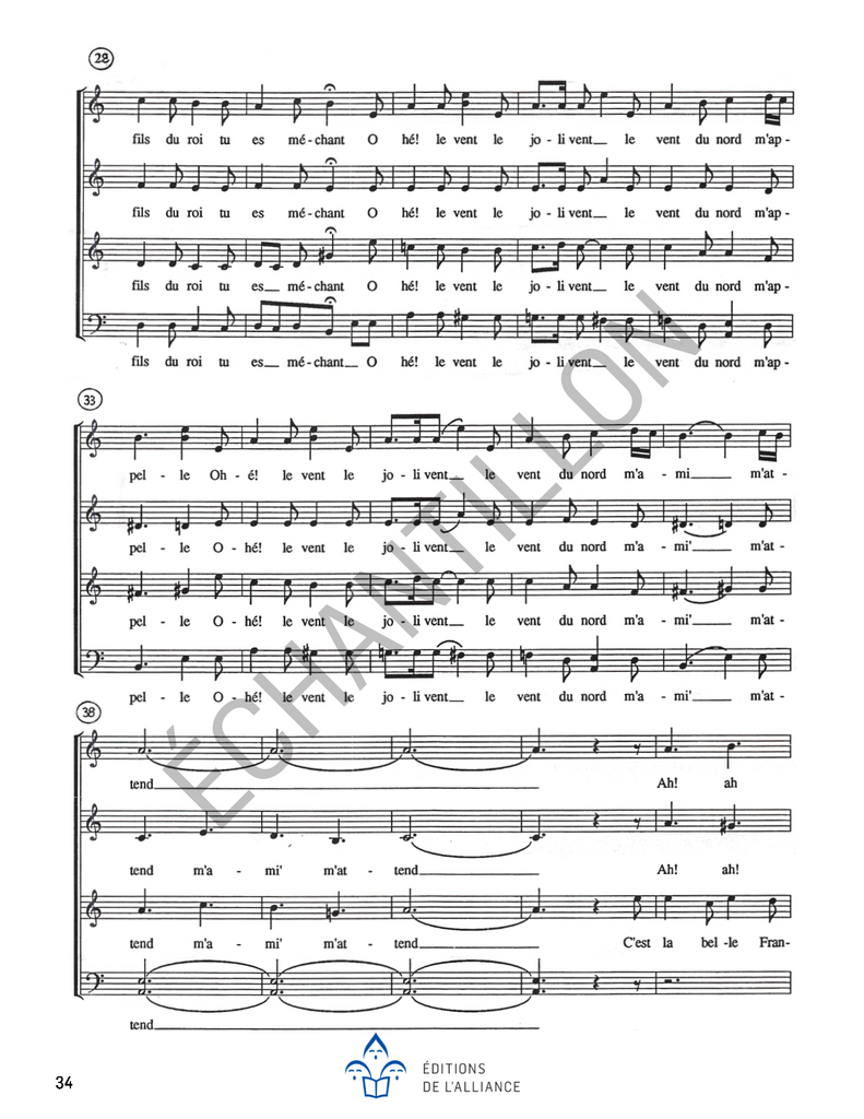 Vive la Canadienne (suite folklorique) - SATB + accompagnement instrum ...