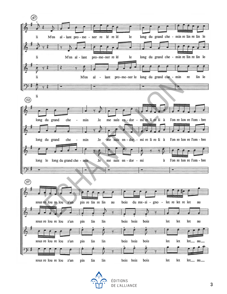 Vive la Canadienne (suite folklorique) - SATB + accompagnement instrum ...