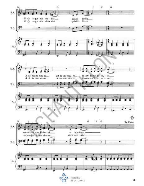 Chacun son refrain - SATB + piano – Boutique de l'Alliance